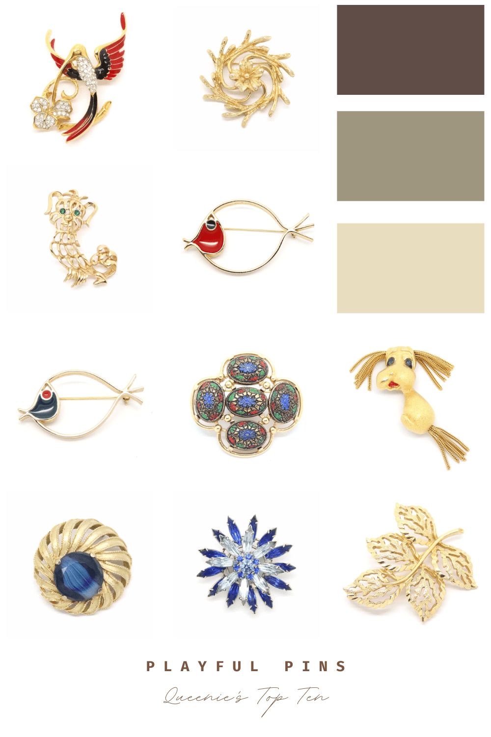 Playful Pins - Vintage Jewellery Collection